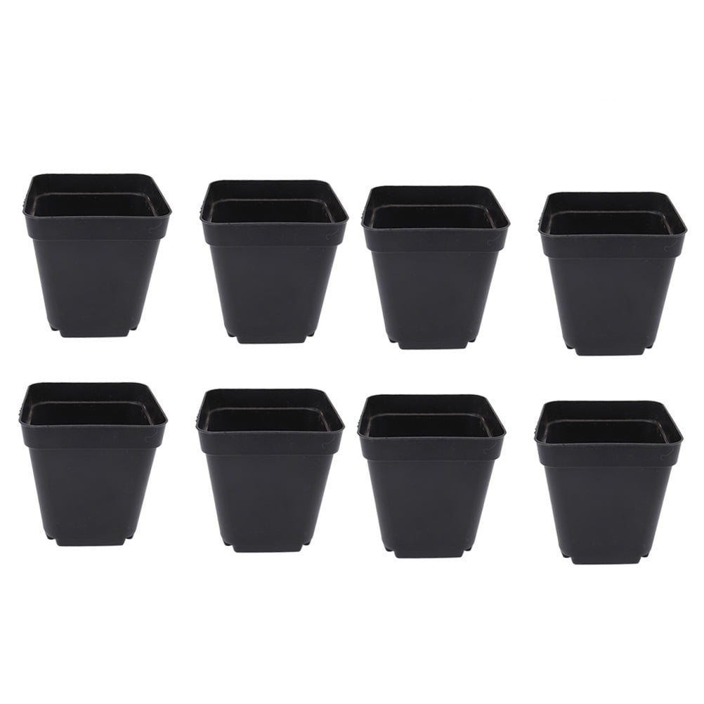 Pretyzoom 50pcs Square Plastic Nursery Pots Black for Business Owners ...