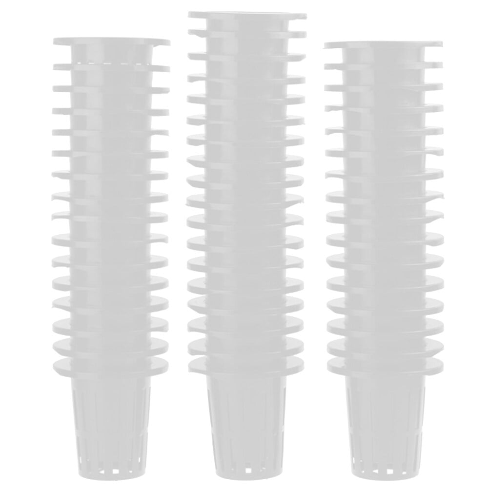 Pretyzoom 50pcs White Plastic Net Pots for Hydroponic Planting with ...