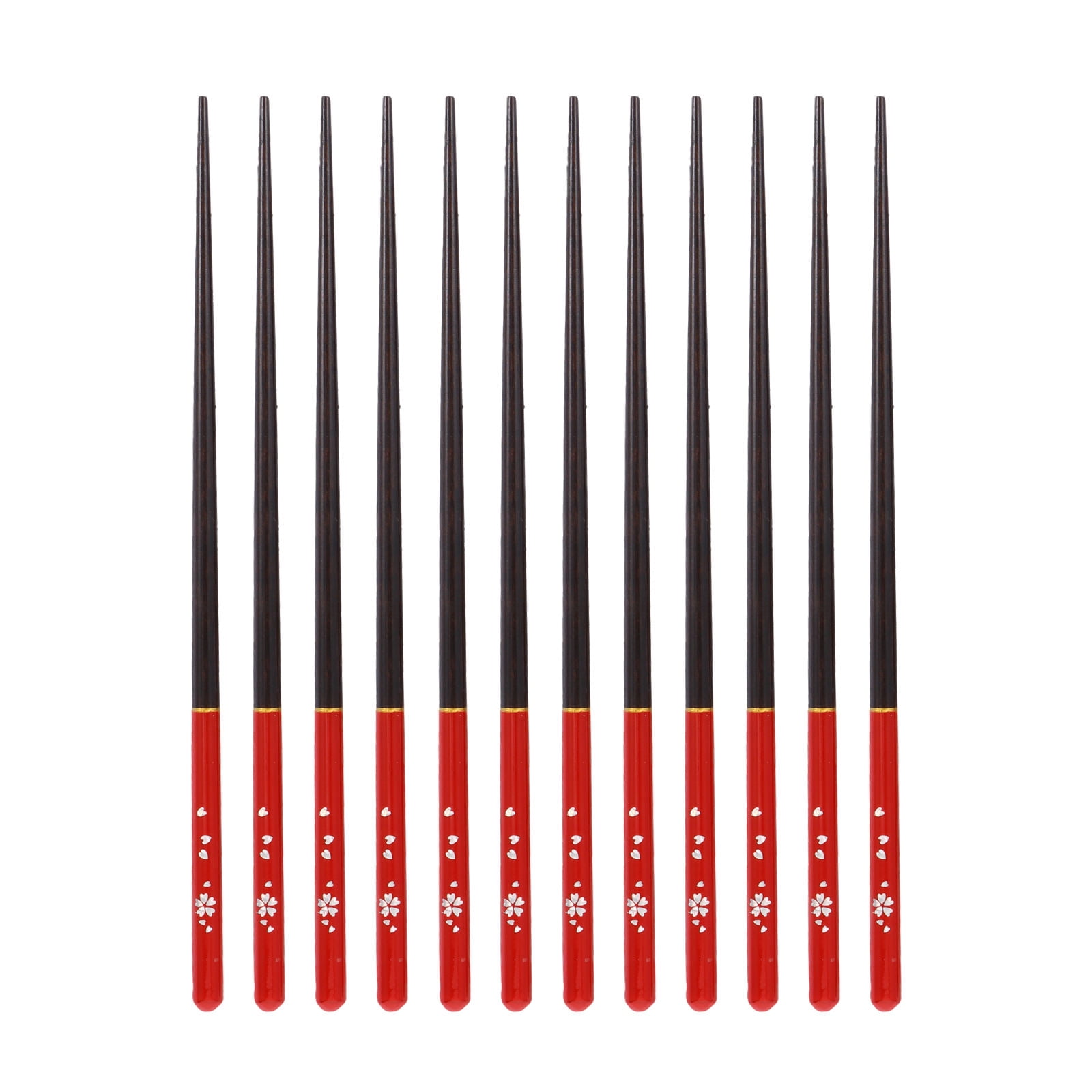 Pretyzoom 6Pairs Japanese Style Red Wood Chopsticks Home Kitchenware ...