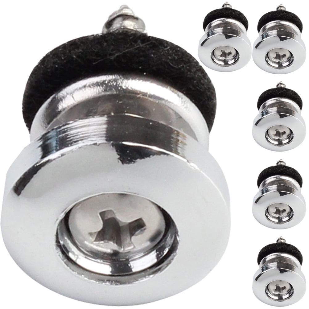 Pretyzoom 6Pcs Bass Strap Pins Iron Silver Anti-slip For Guitarists ...