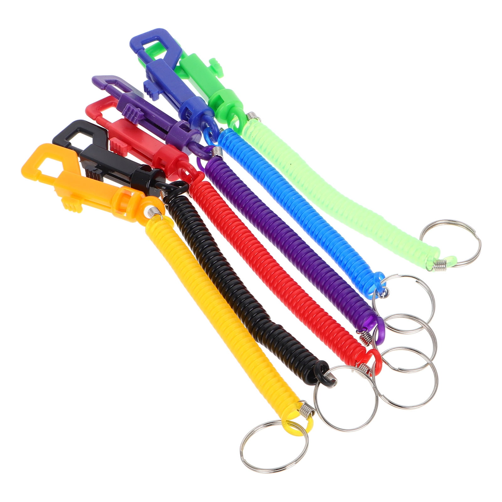Pretyzoom 6Pcs Bungee Lanyard Spring Coil Key Holder Plastic for ...