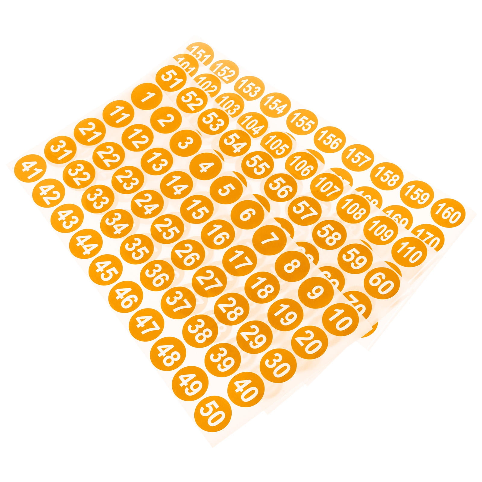 Pretyzoom Self Adhesive Number Labels Stickers in Orange for Daily ...