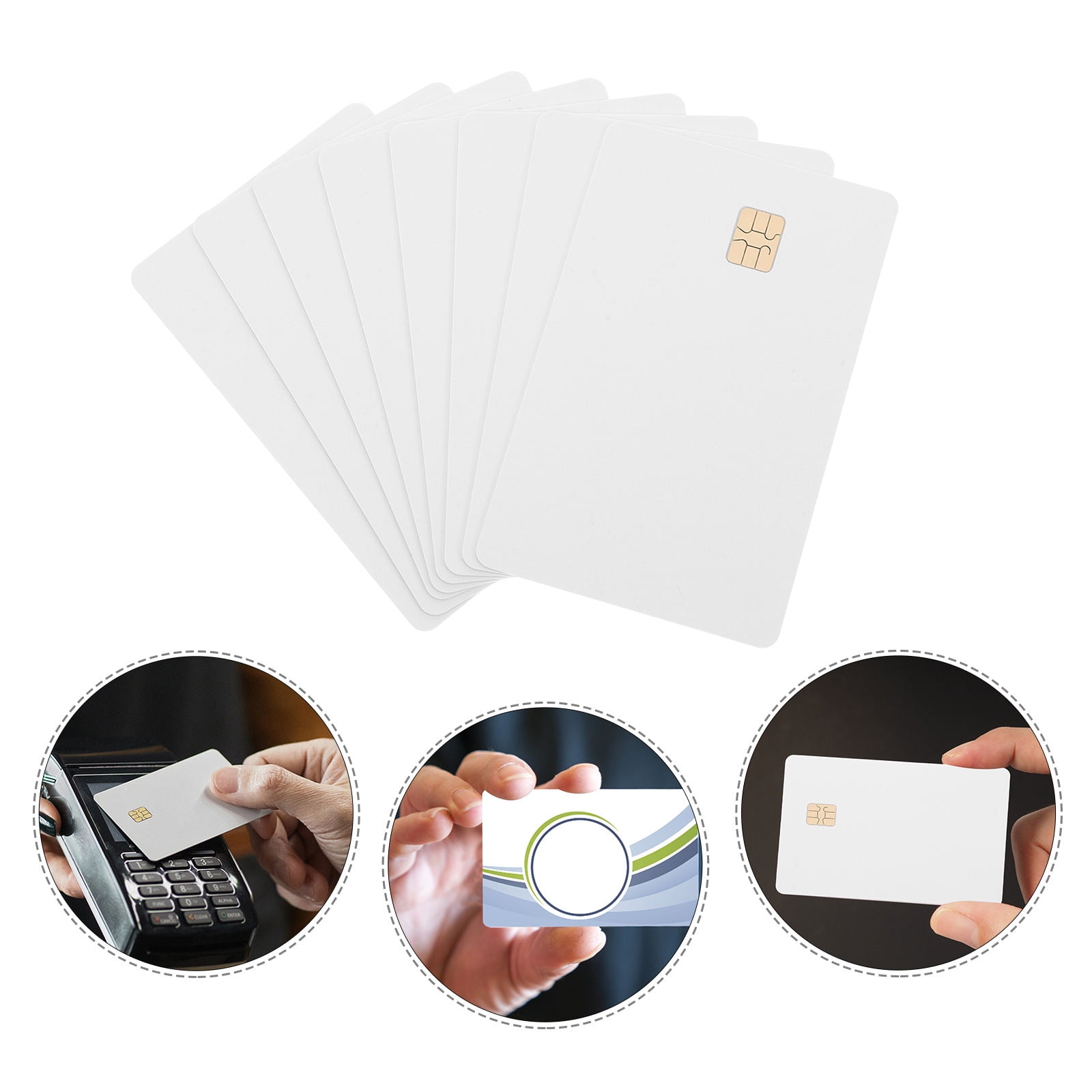 Pretyzoom 8Pcs Blank PVC Cards White Plastic Smart Card for Printing ...