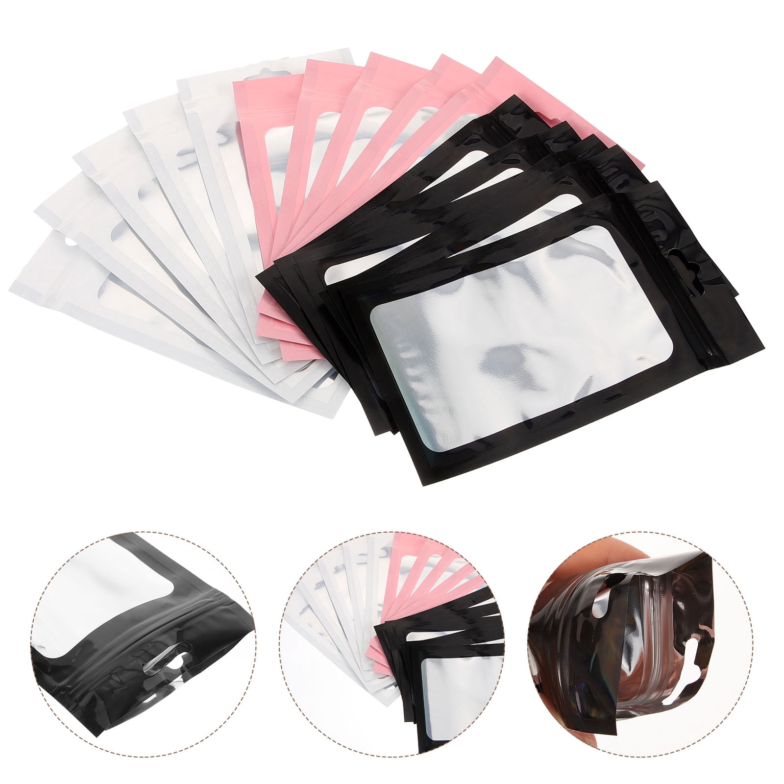 Pretyzoom 90pcs Pouch Packaging for Jewelry Resealable Bags Composite ...