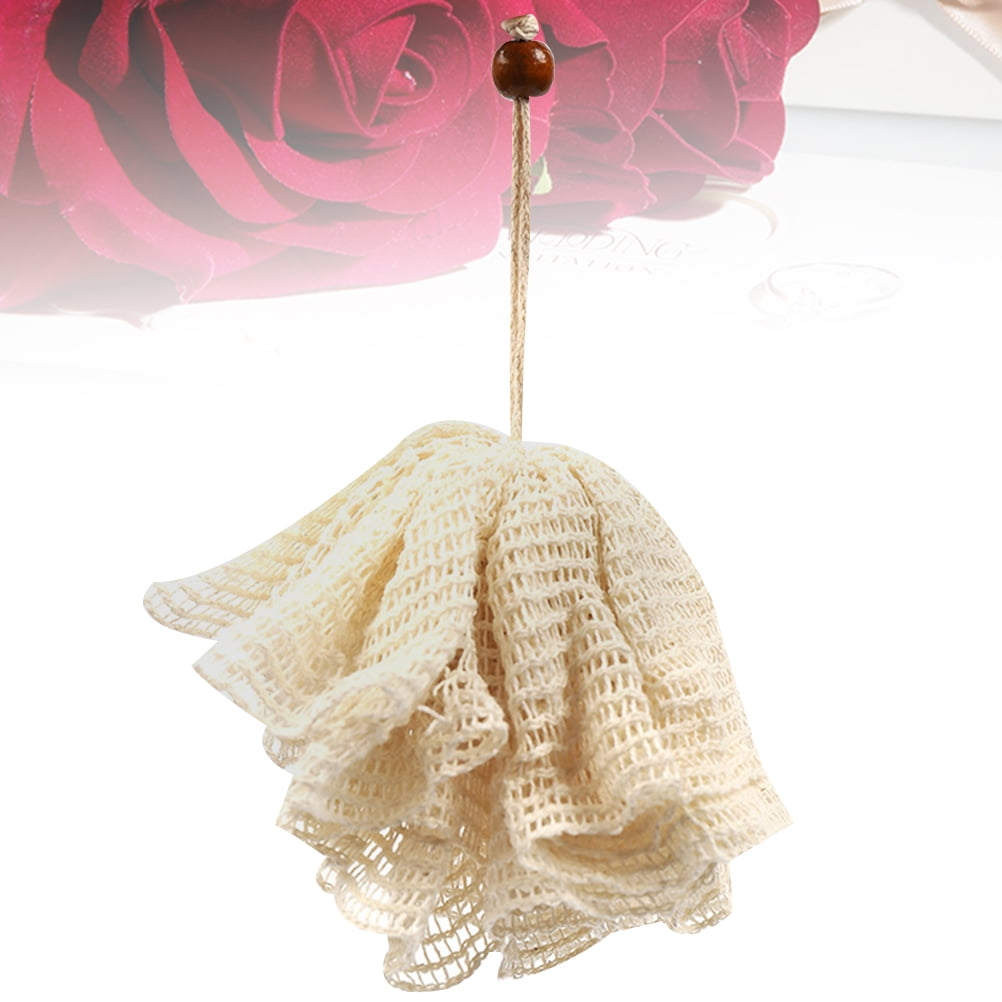 Pretyzoom Beige Bath Ball Made of Ramie and Cotton for Shower Use with ...