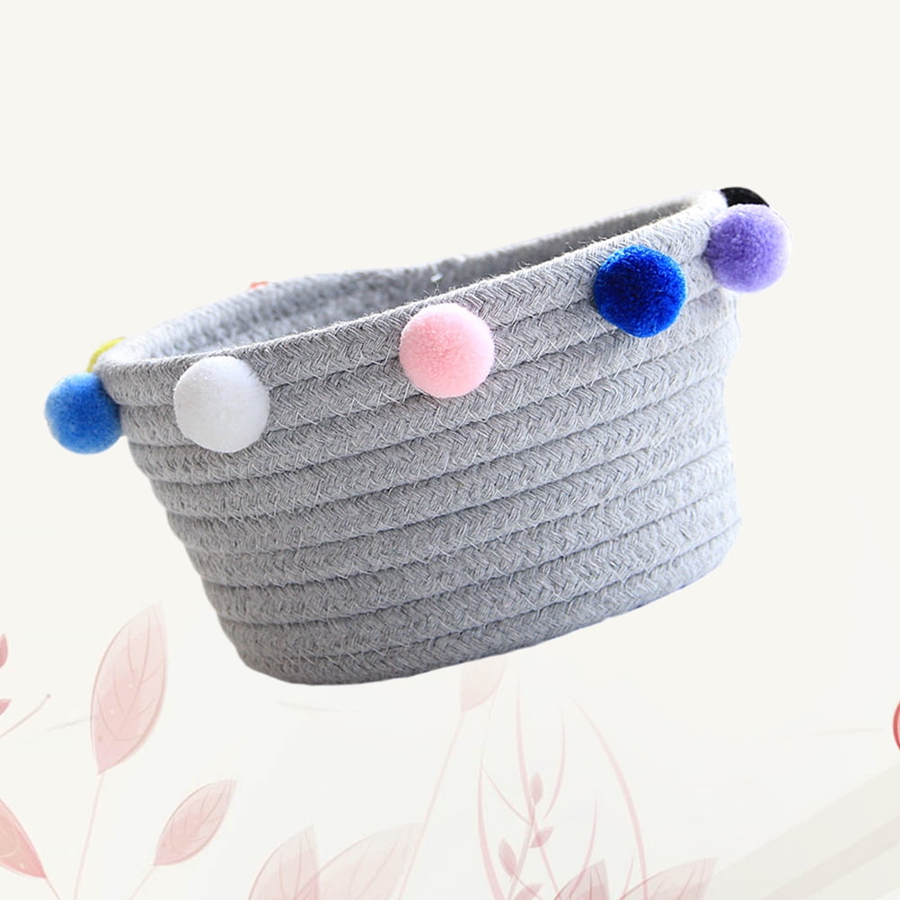 Pretyzoom 1Pc Cotton Rope Woven Desktop Basket Gray Organizer for Keys ...