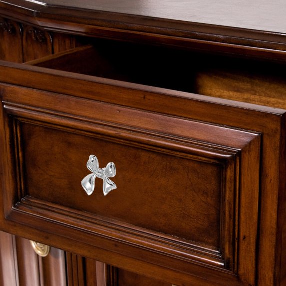 Pretyzoom Copper Silver Bow Drawer Pulls Decorative Bowknot Cabinet ...
