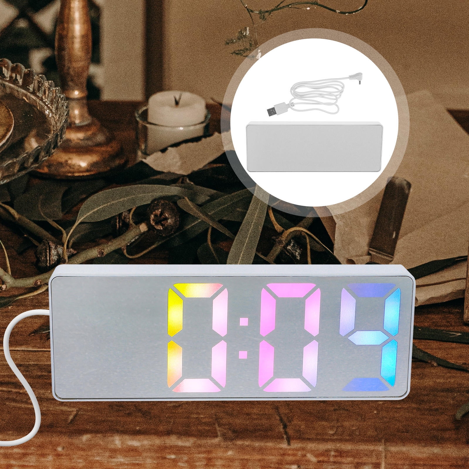Pretyzoom Digital Alarm Clock Large Digital Alarm Clock White Plastic ...
