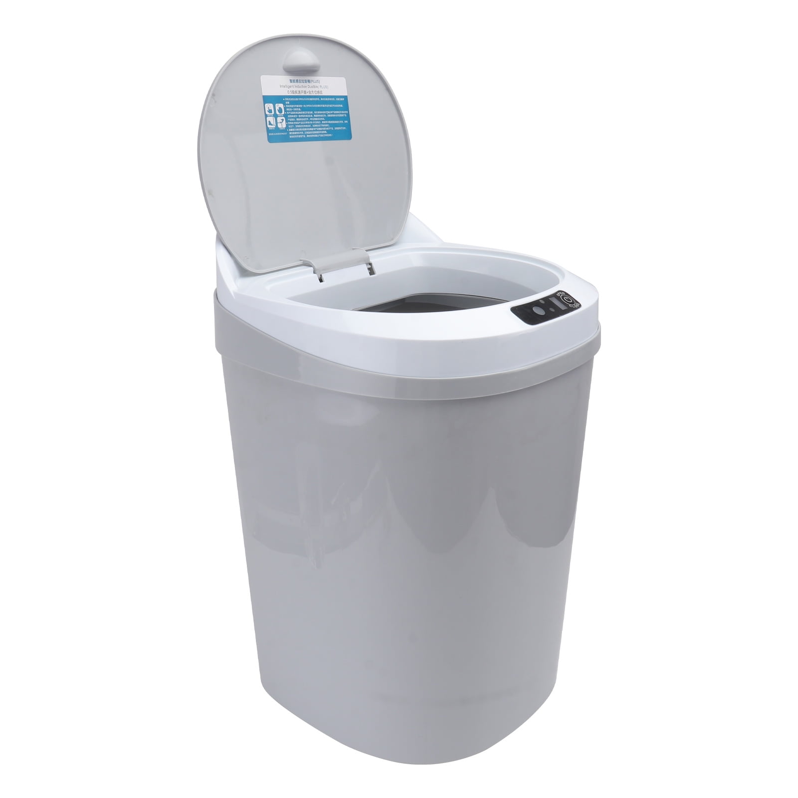 Pretyzoom Light Grey Smart Trash Can Automatic Waste Bin with Induction ...