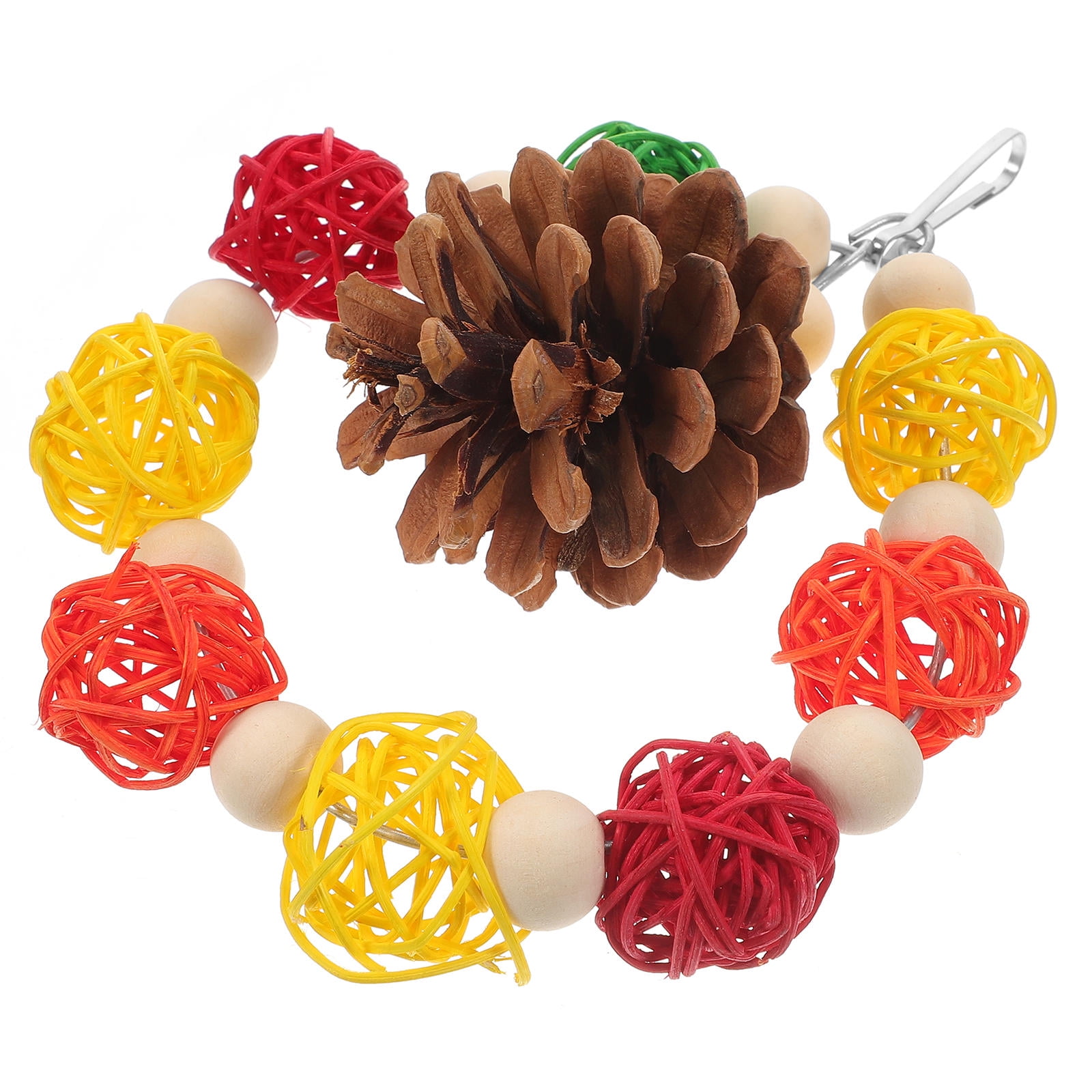 Pretyzoom Parrot Foraging Toy with Pine Cone Design for Bird Cage ...