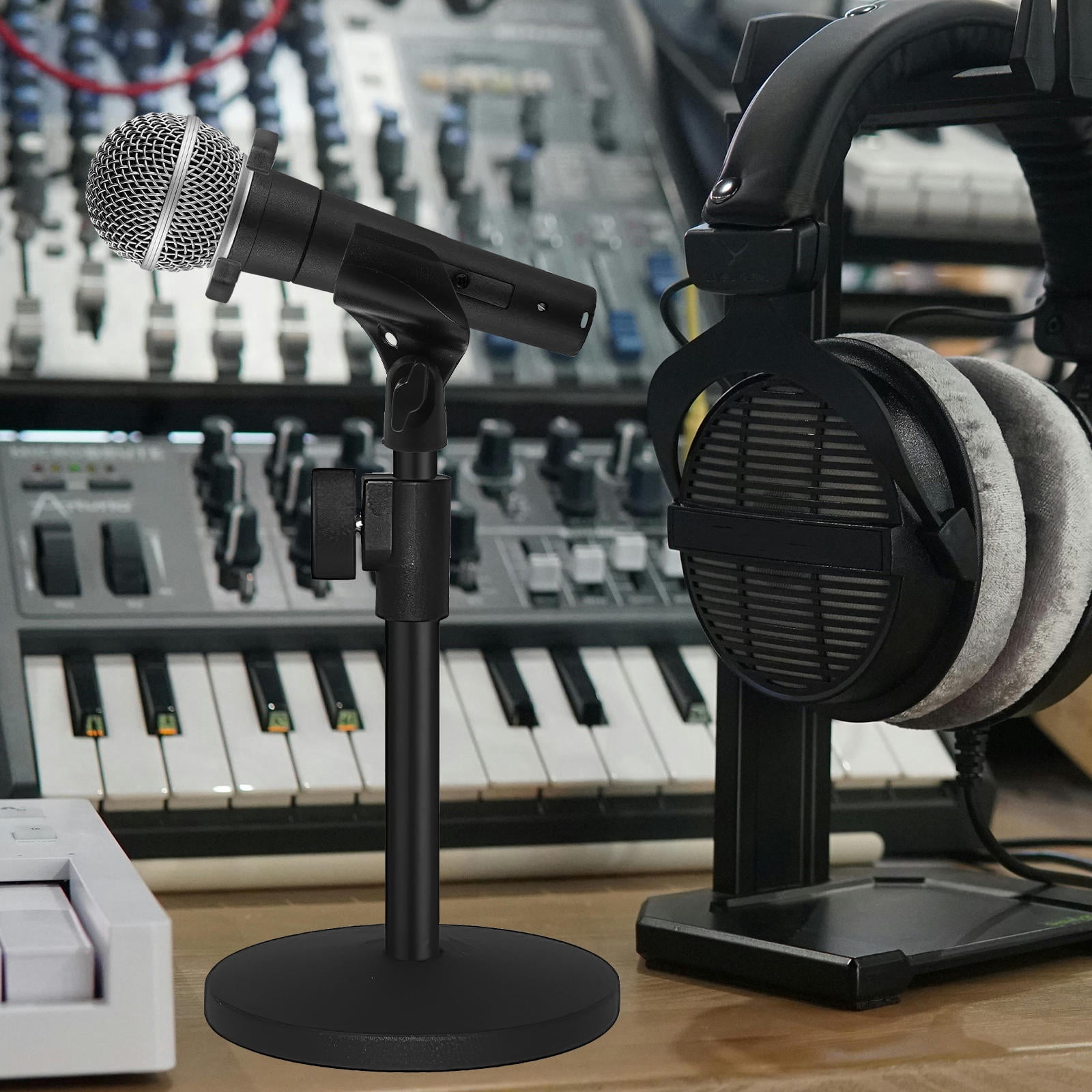 Pretyzoom Portable Mic Stand with Angle Adjustment Black Plastic 2Set ...