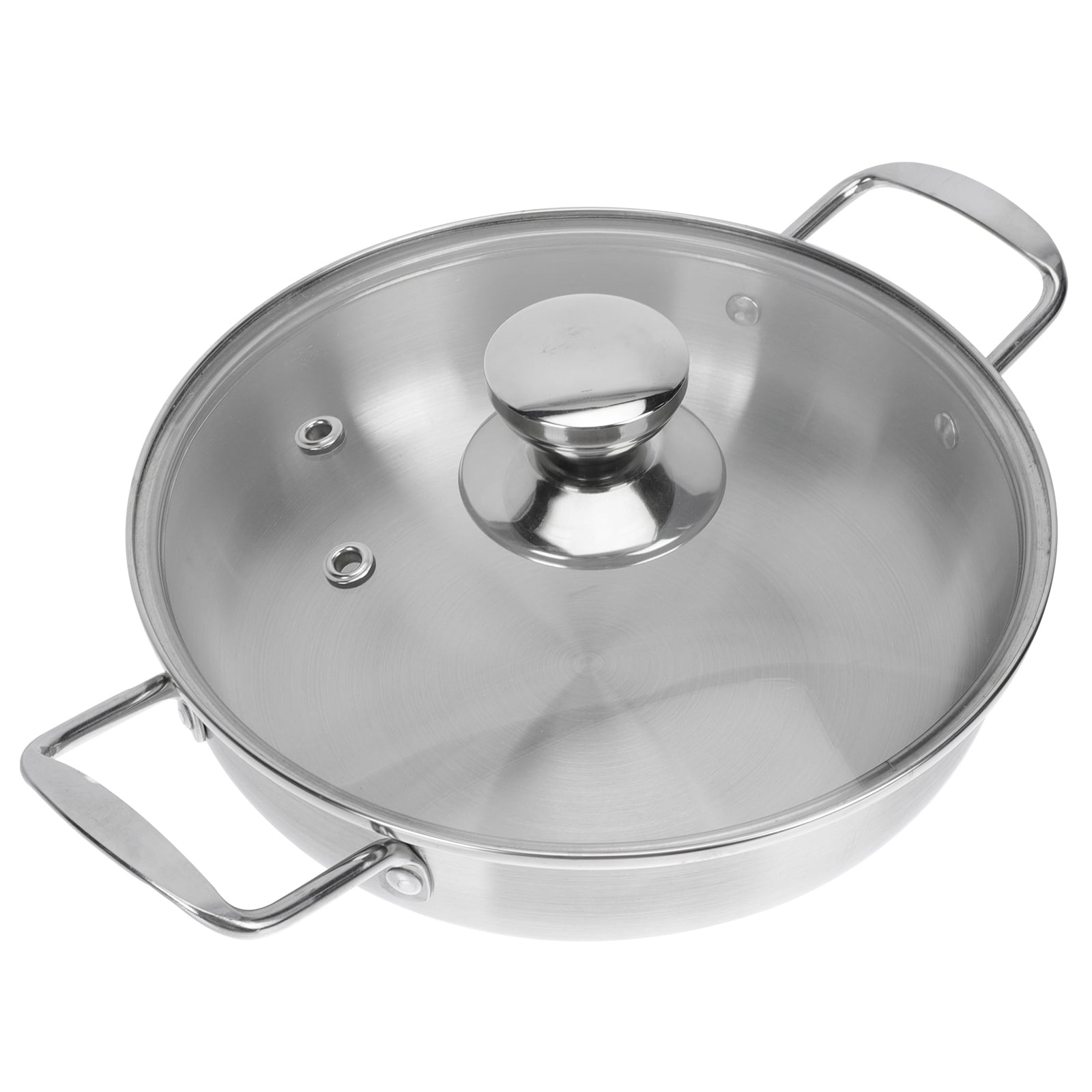 Pretyzoom Stainless Steel Ramen Pot with Glass Lid for Home Use ...