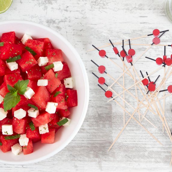 Pretyzoom Red Decorative Cocktail Toppers for with Bamboo Stick Design ...