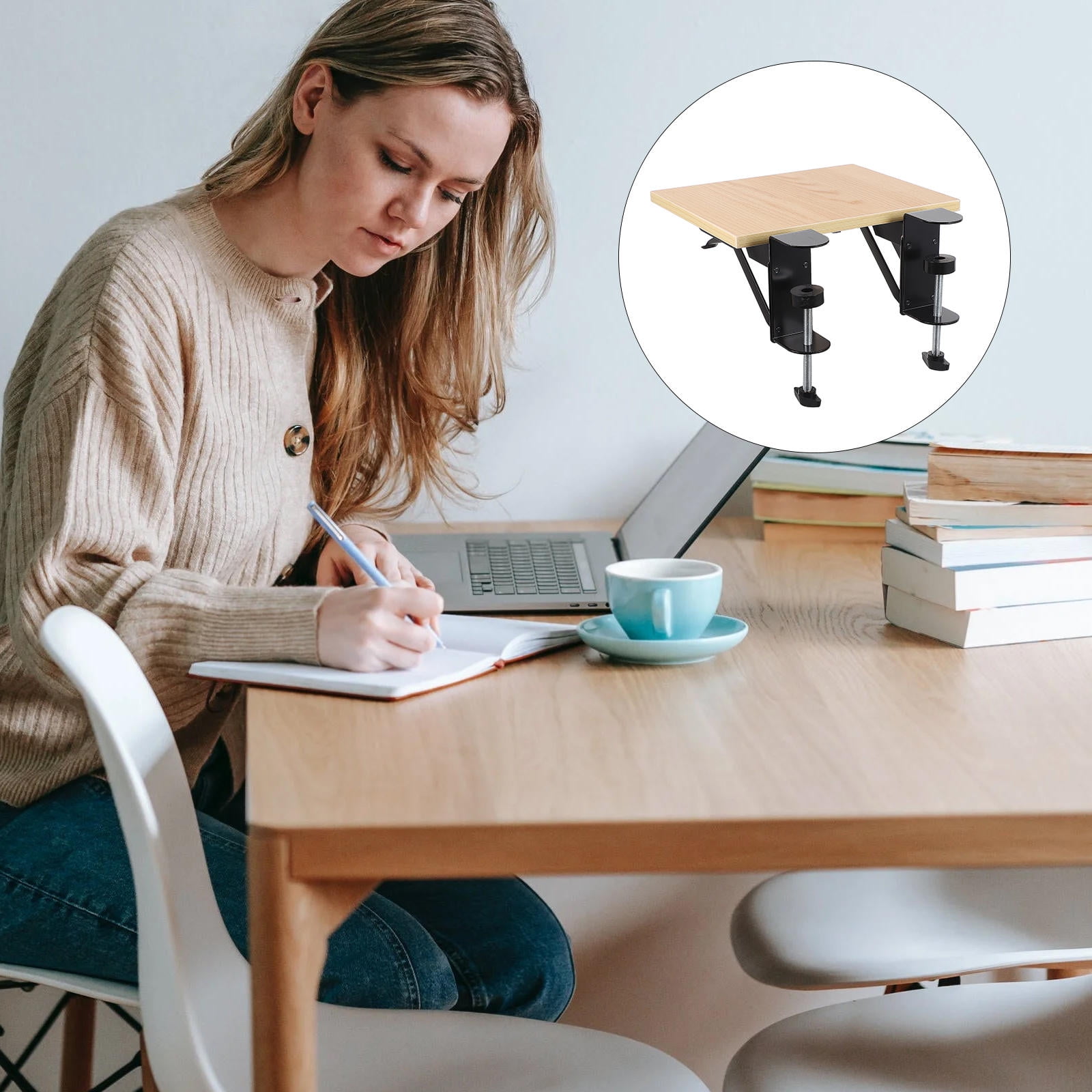 Pretyzoom Table Extender Scientific Design Ergonomics Desk Extender Light Brown 1Set - Walmart.com