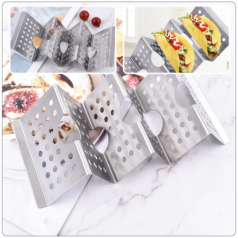 Pretyzoom Individual Taco Holders 430 Stainless Steel Silver 1Pcs Taco ...