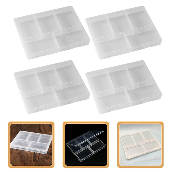 Pretyzoom Transparent Plastic Storage Container with Dividers for Small ...