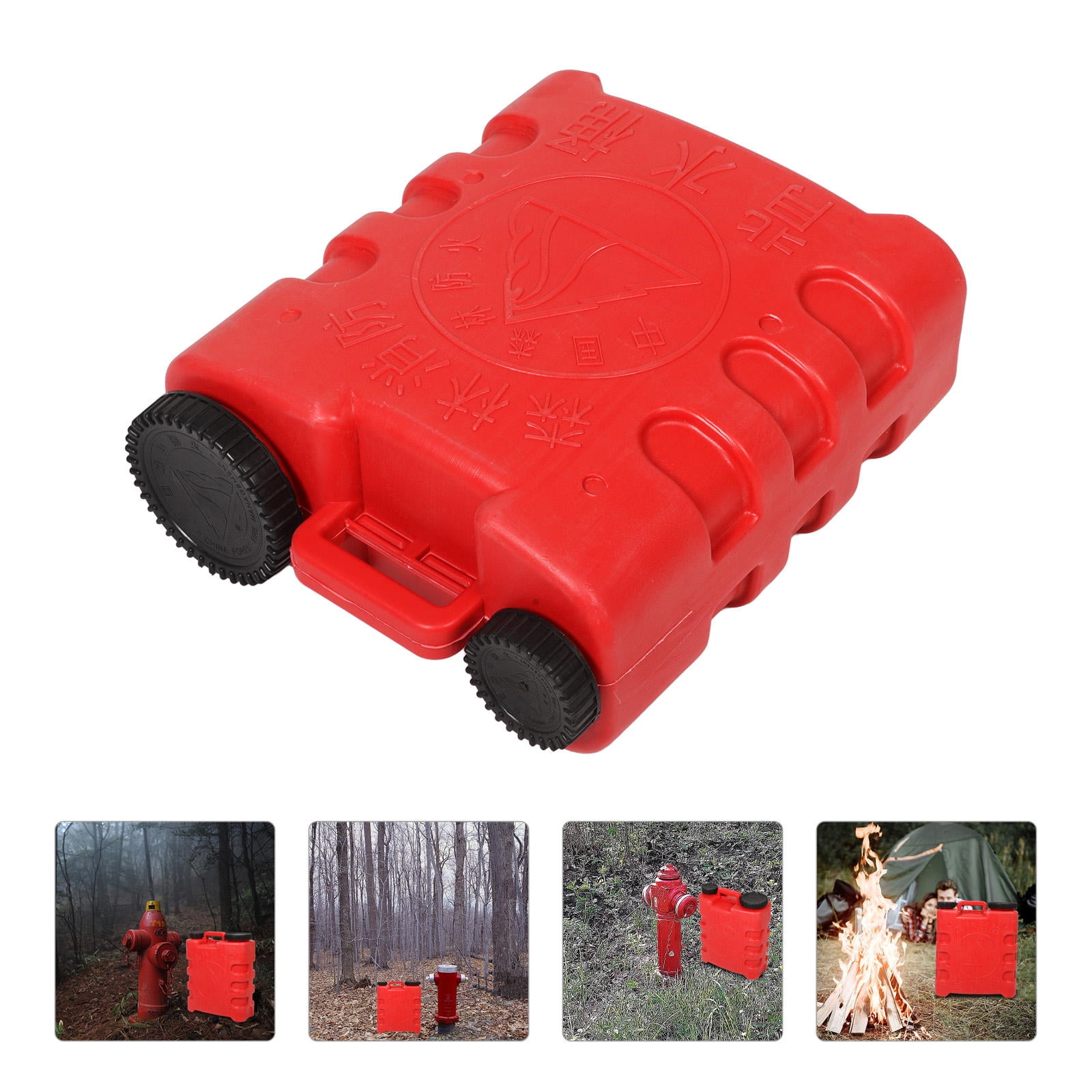 Pretyzoom Red Fire-Fighting Water Bucket Portable Plastic Reusable Pail ...