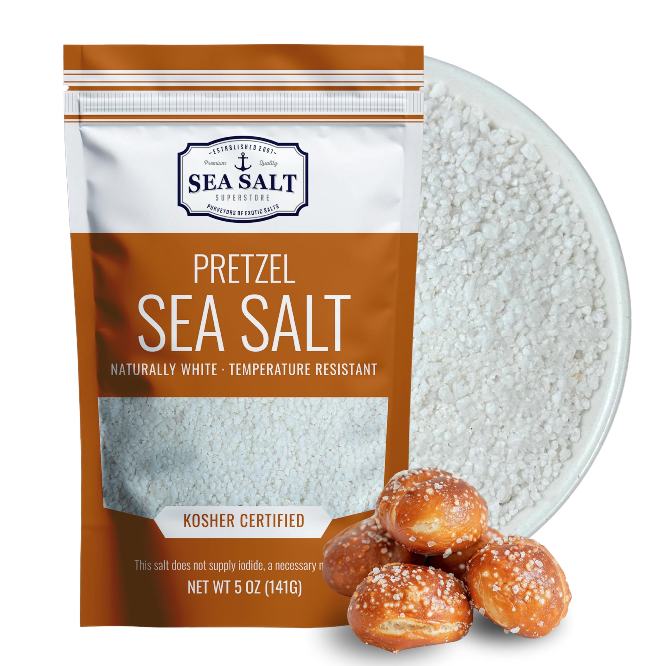 Pretzel Coarse Sea Salt BCF26 for Soft Pretzels, Heat Resistant Bagel ...