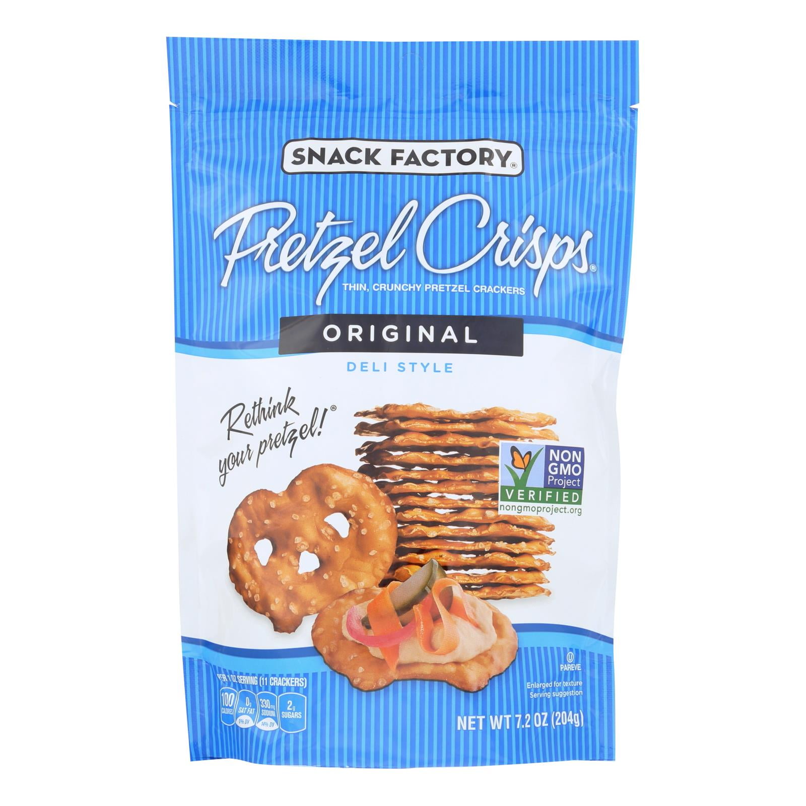Pretzel Crisp Pretzel Crisps - Original - Case of 12 - 7.2 oz ...
