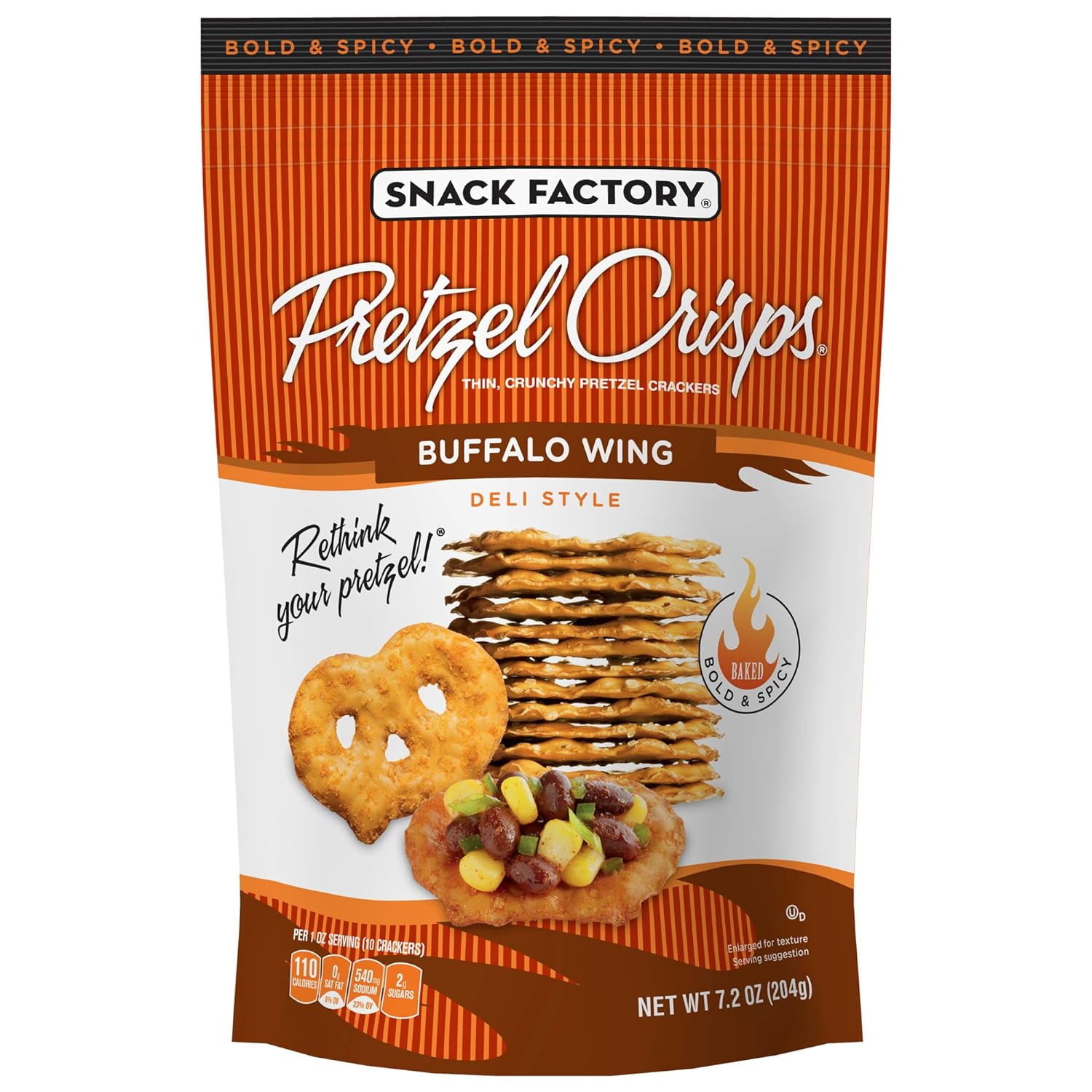 Pretzel Crisps, Buffalo Wing, 7.2 Oz Bag (Pack of 12) - Walmart.com
