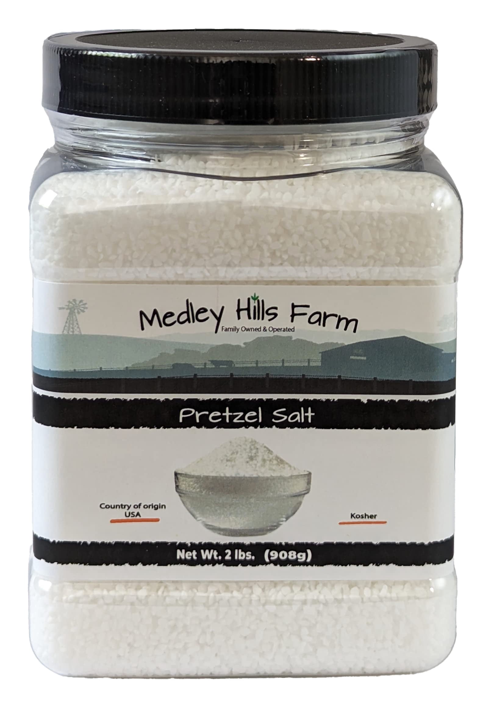 Pretzel Salt by Medley BCF26 hills farm 2 lbs. in Reusable Container ...