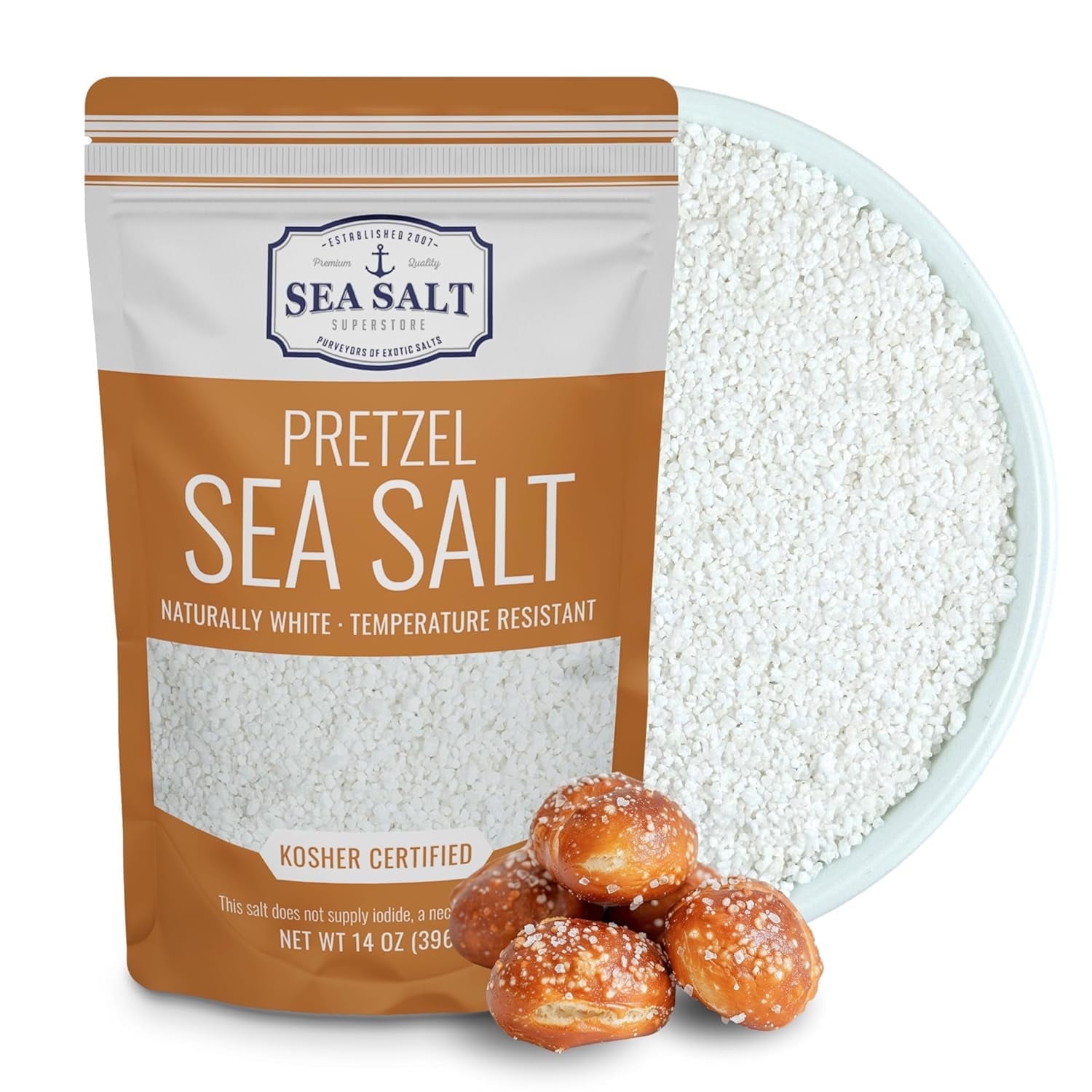 Sea Salt Superstore Pretzel Sea Salt, Coarse Sea Salt for Soft Pretzels ...