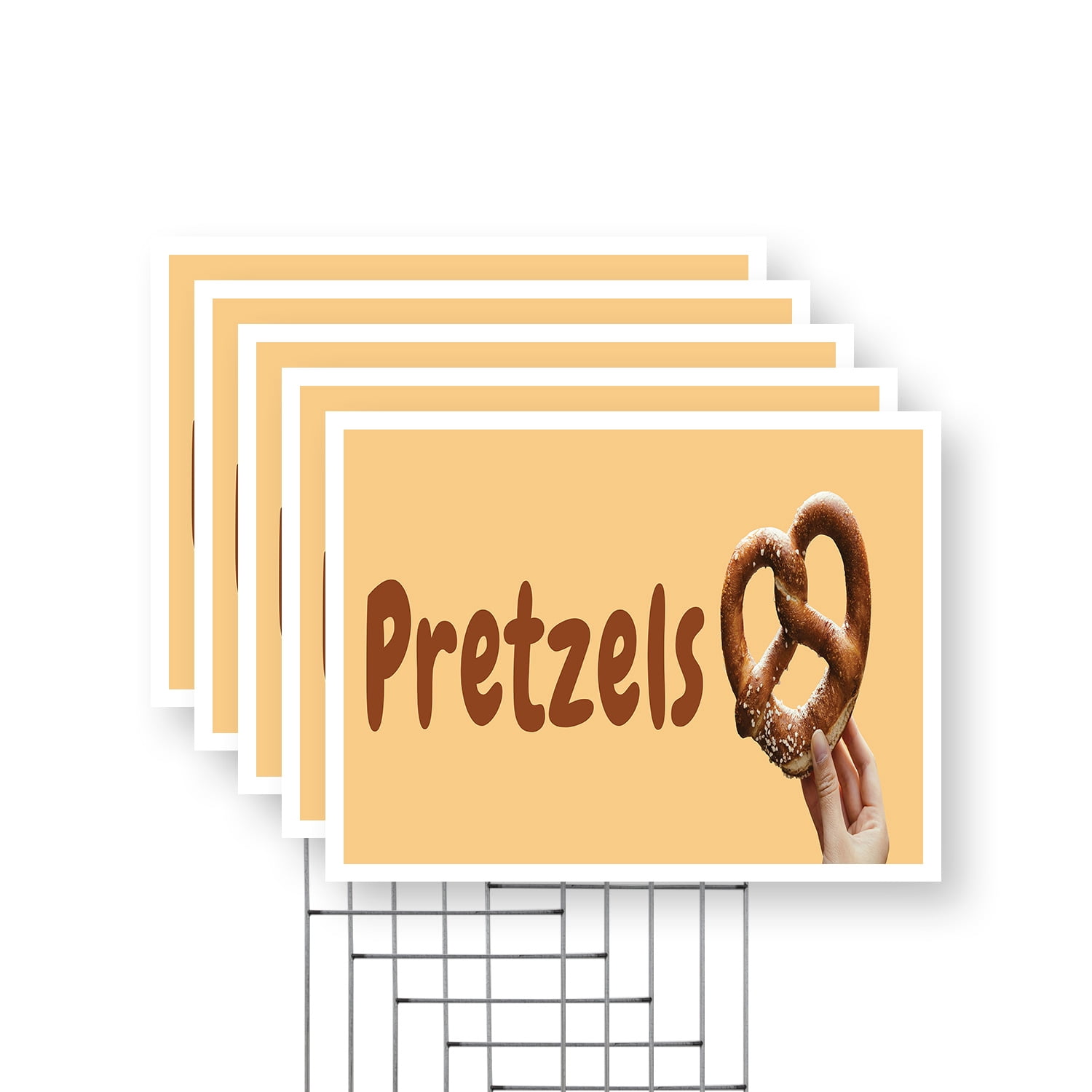 Pretzels Yard Sign 5 Pack of 18 Inch x 24 Inch Double Sided ...