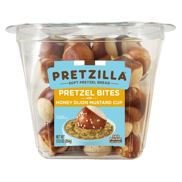 Pretzilla Pretzel Sf Bites 12.5oz Tub with Honey Dijon Mustard Cup ...