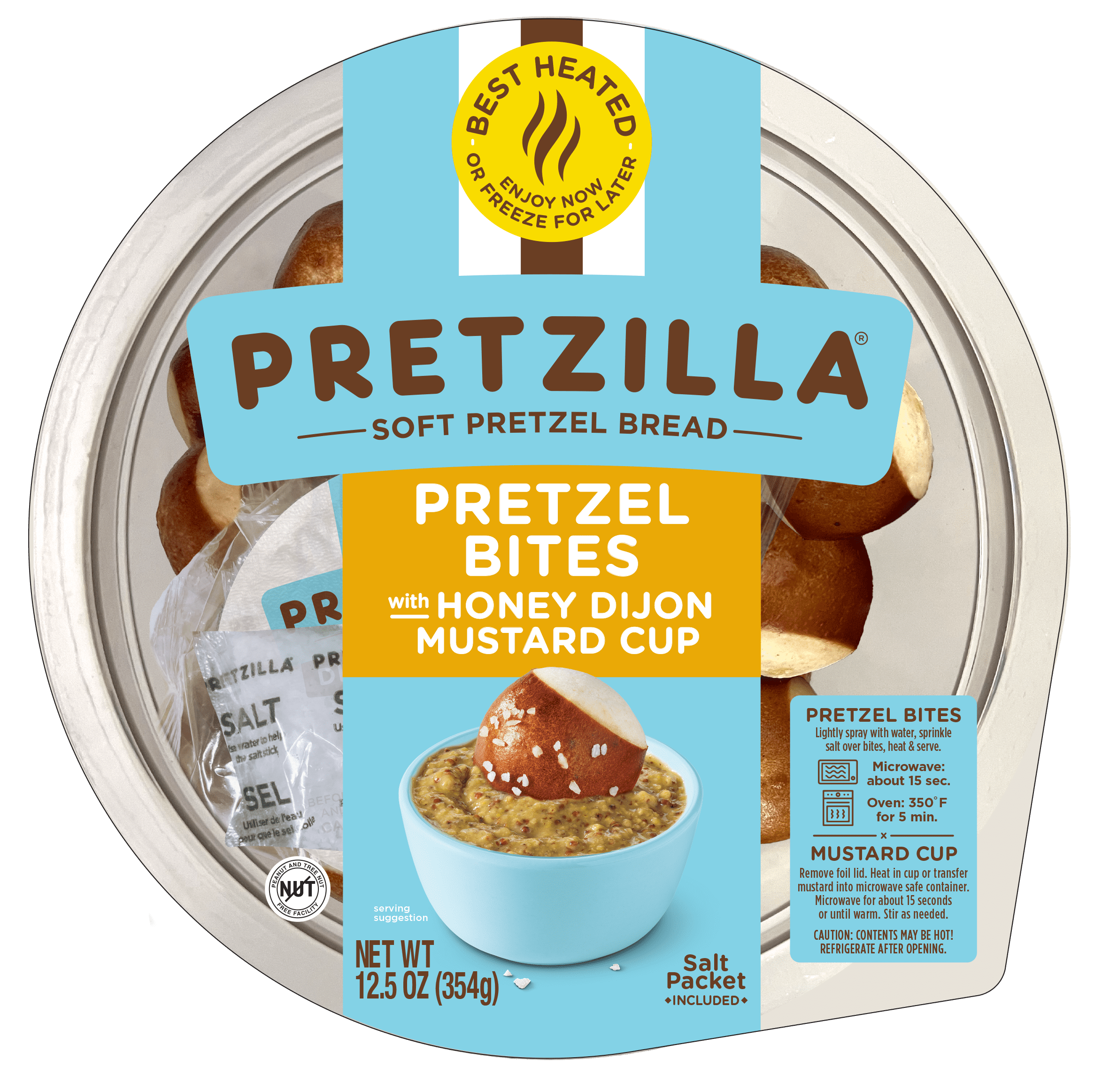 Pretzilla Pretzel Sf Bites 12.5oz Tub with Honey Dijon Mustard Cup ...