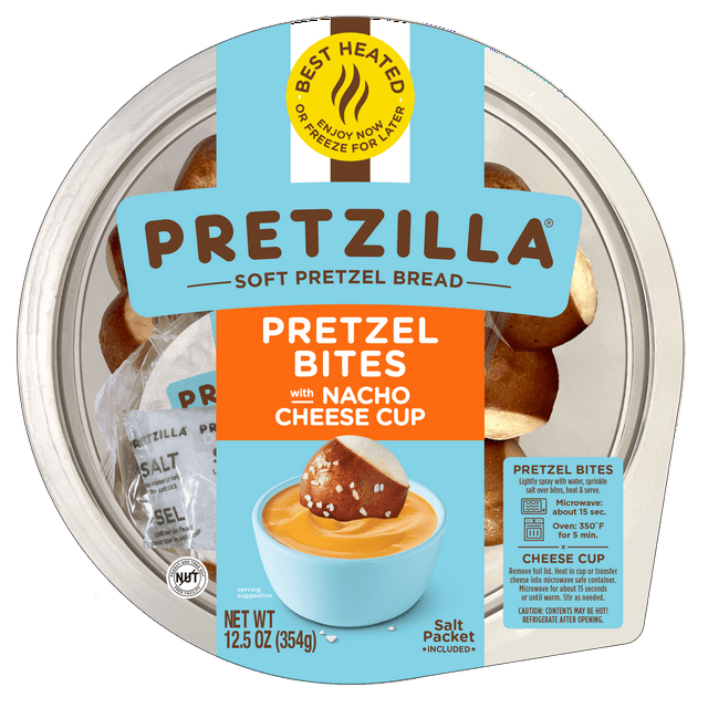 Pretzilla Pretzel Sf Bites 12.5oz Tub with Nacho Cheese Cup - Walmart.com
