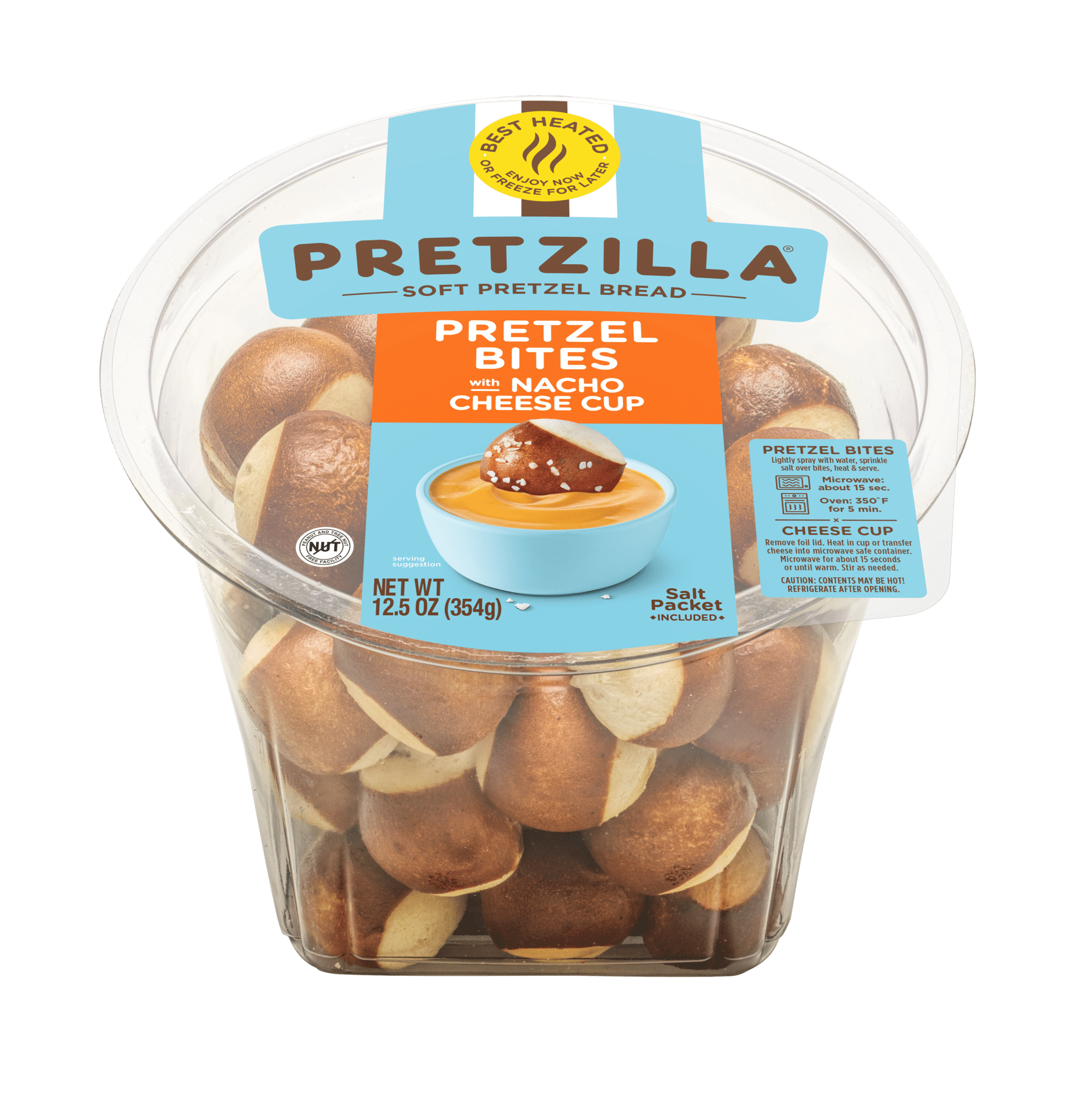 Pretzilla Wheat Soft Pretzel Bread Bites with Nacho Cheese and Salt, 12 ...