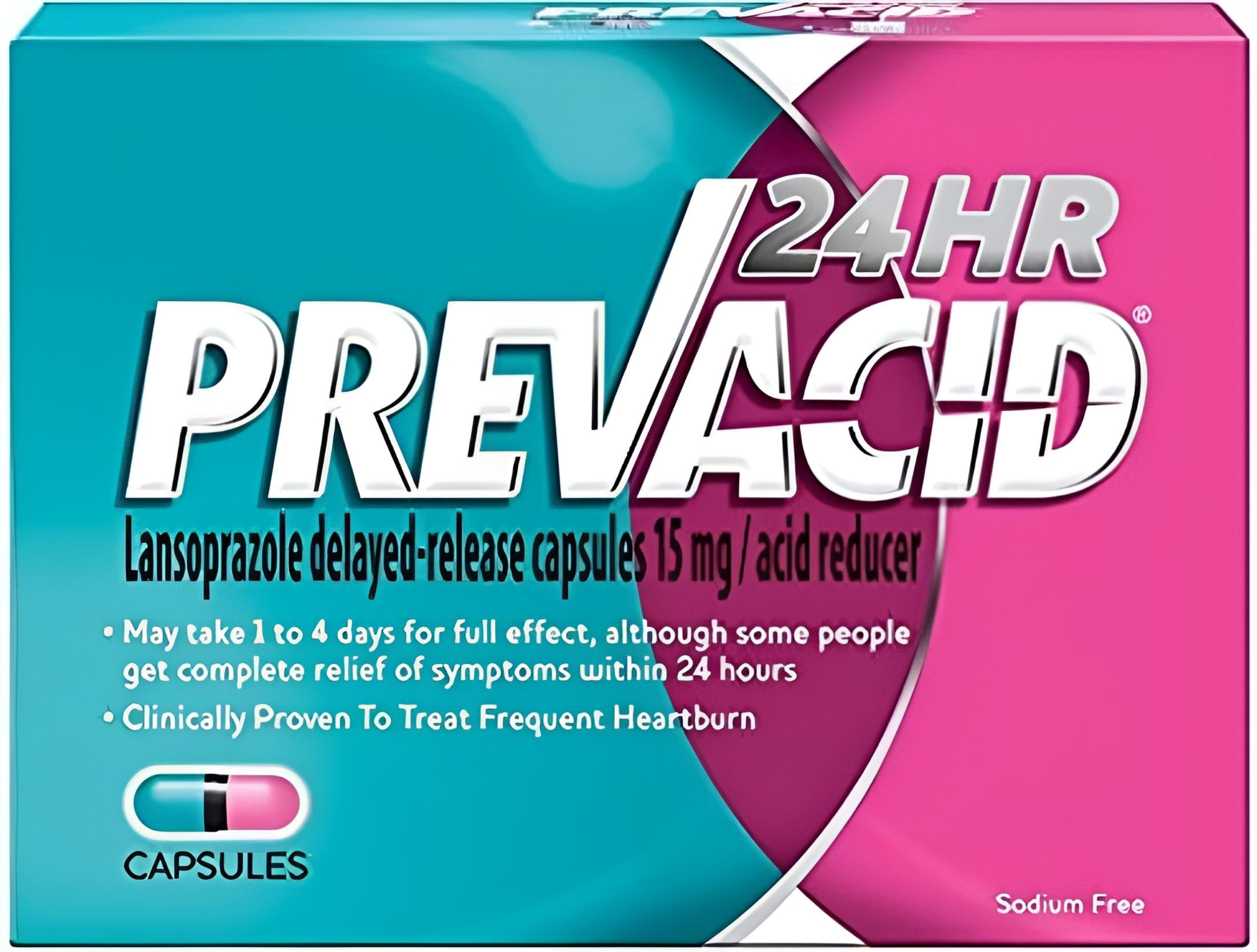 Prevacid 24hr OTC Heartburn Relief Capsules, 15mg Lansoprazole, 14ct ...