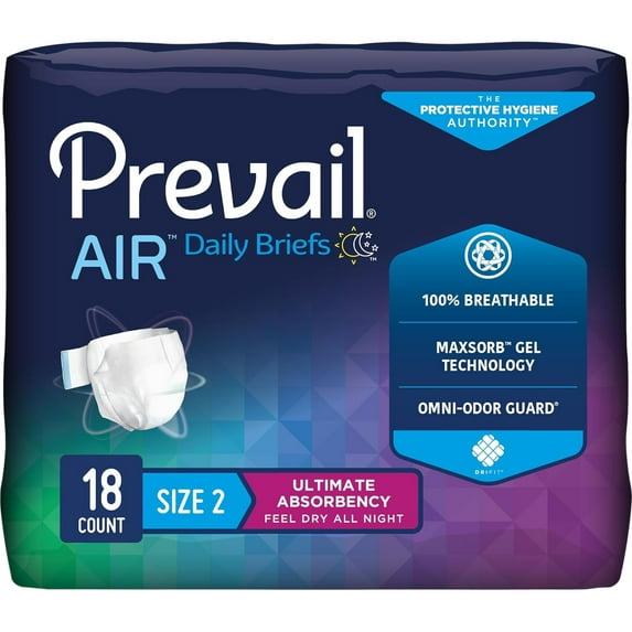 Prevail Breezers 360 Incontinence Briefs, Ultimate Absorbency, Size Two ...