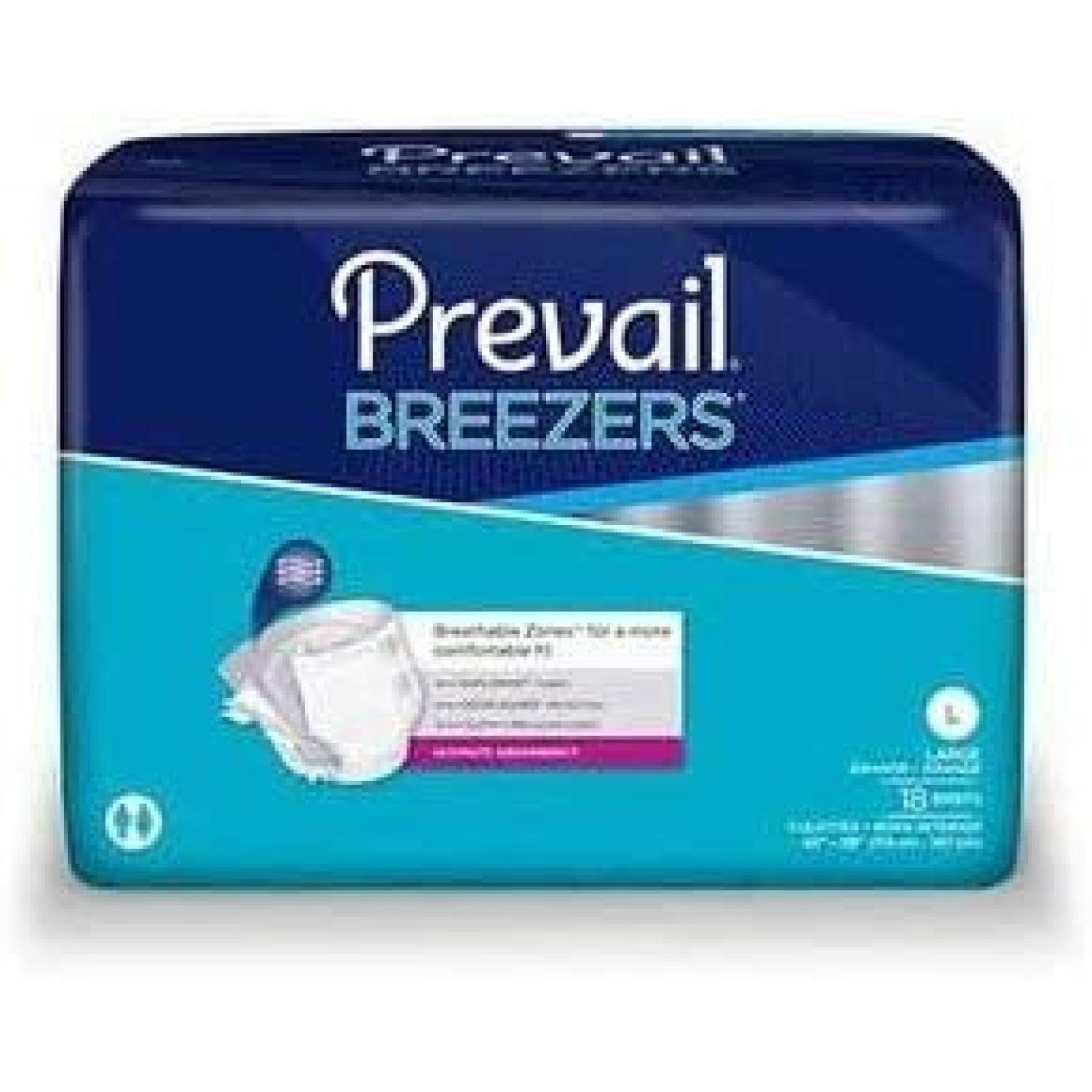 Prevail Breezers Adult Brief, Large (45" to 58") - Pack of 18 - Walmart.com