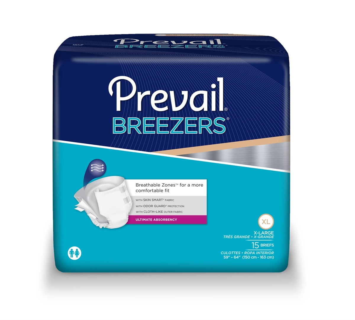 Prevail Breezers Adult Diapers Underwear, Extra Large, Beige - Case of ...