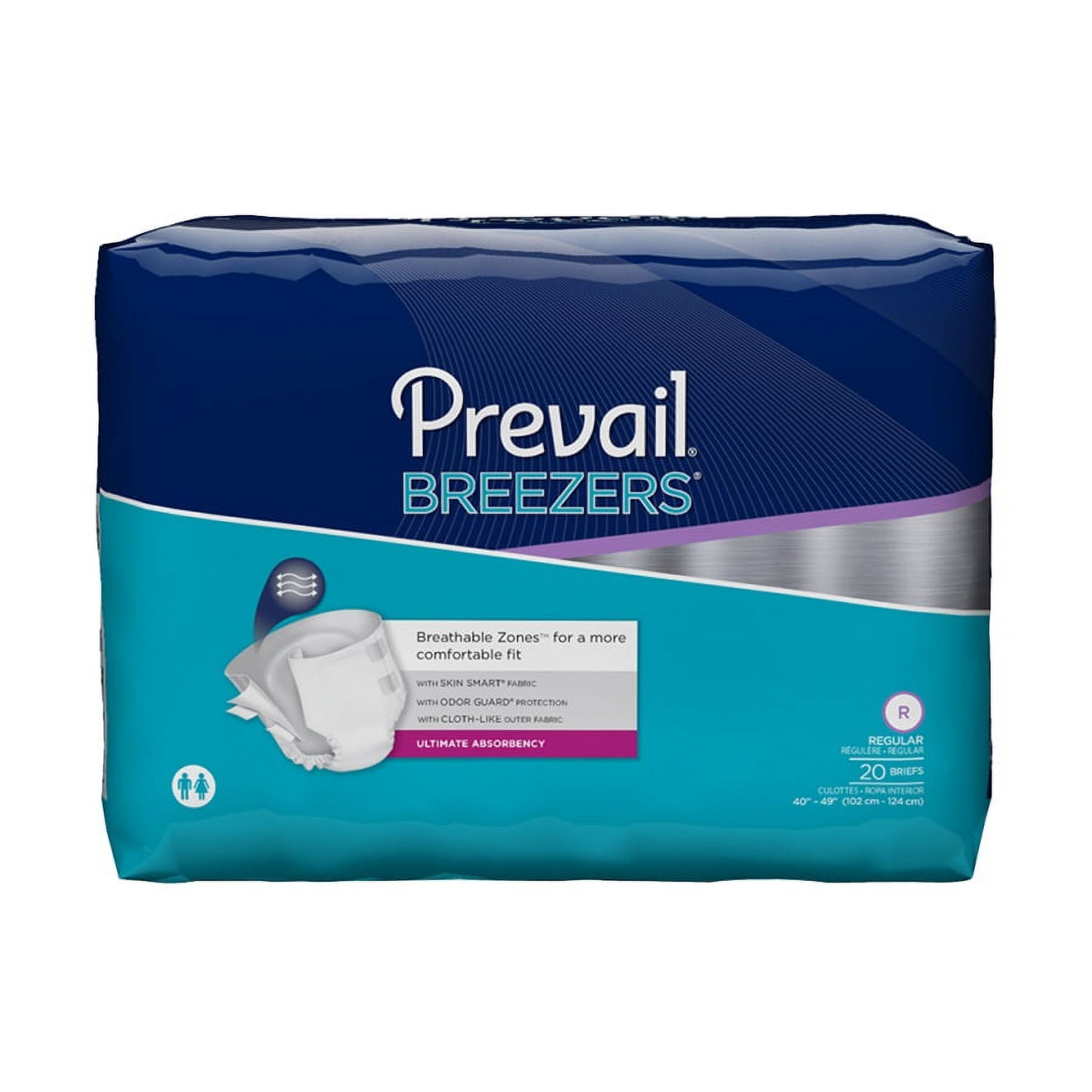 Prevail Breezers Adult Briefs ''Regular, 40 - 49 , 80 Count'' 2 Pack ...