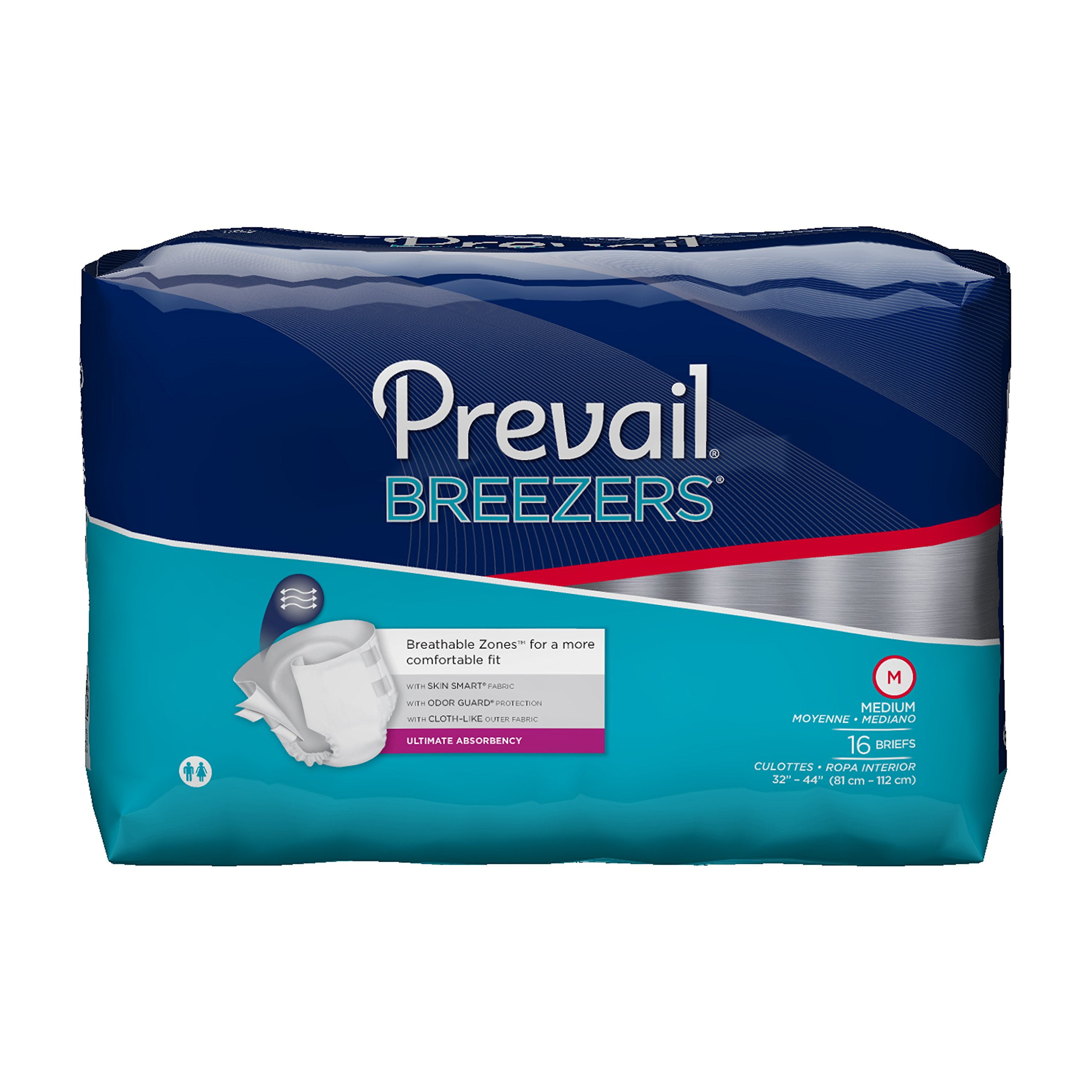 Prevail Breezers Ultimate Absorbency Incontinence Briefs, Regular, 20 ...