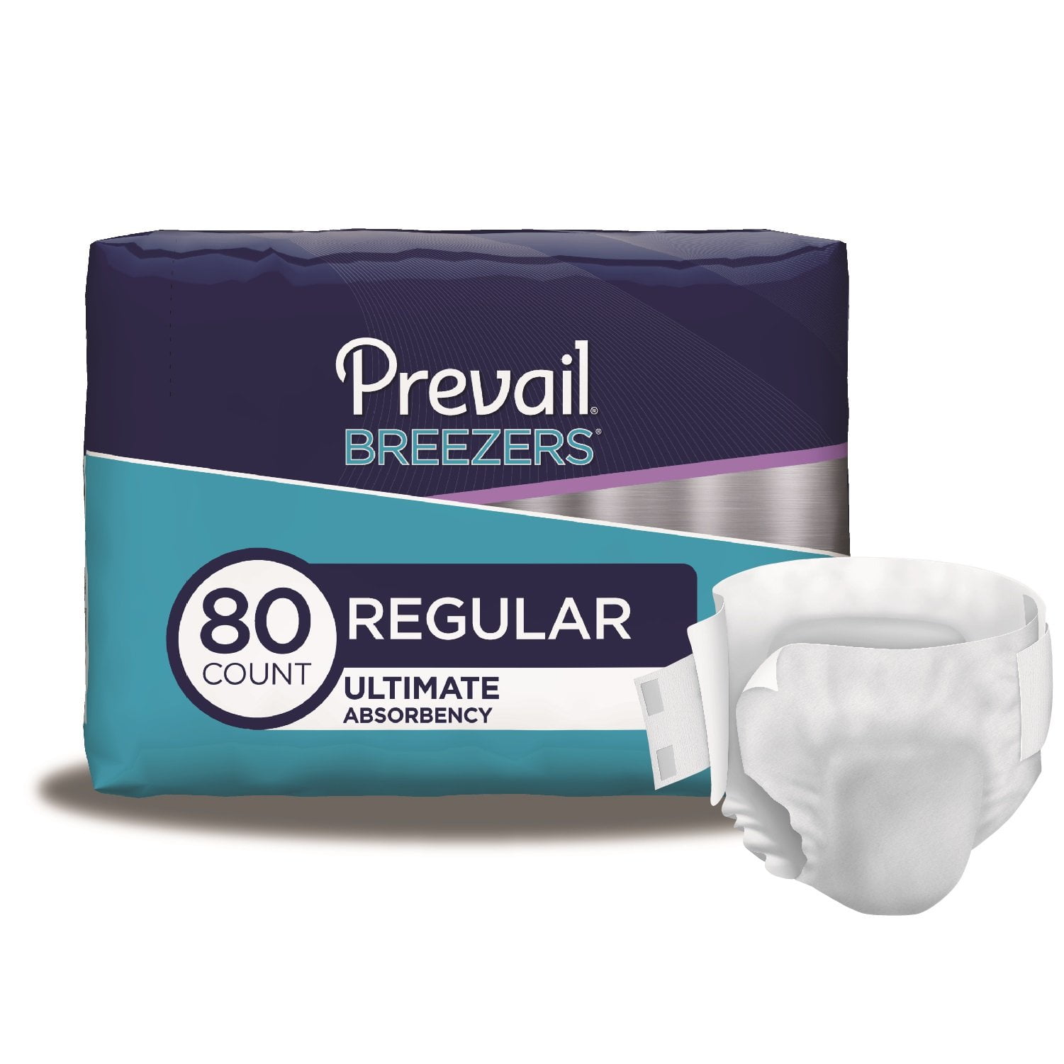 Prevail Breezers Ultimate Absorbency Incontinence Briefs, Regular, 80 ...