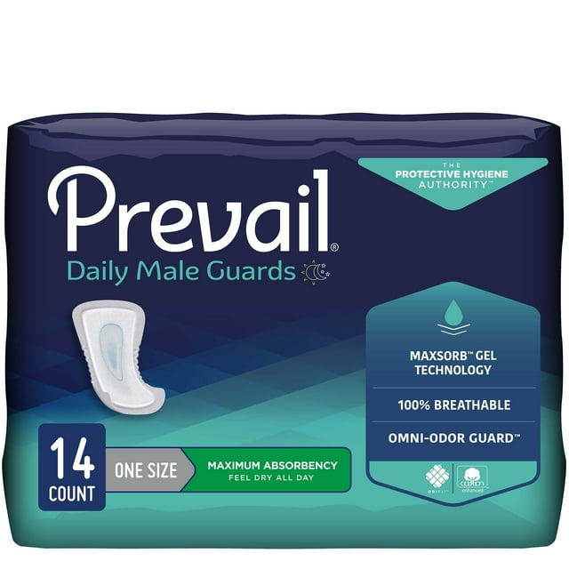 Prevail Daily Male Guards Bladder Control Pad, Incontinence, Disposable ...