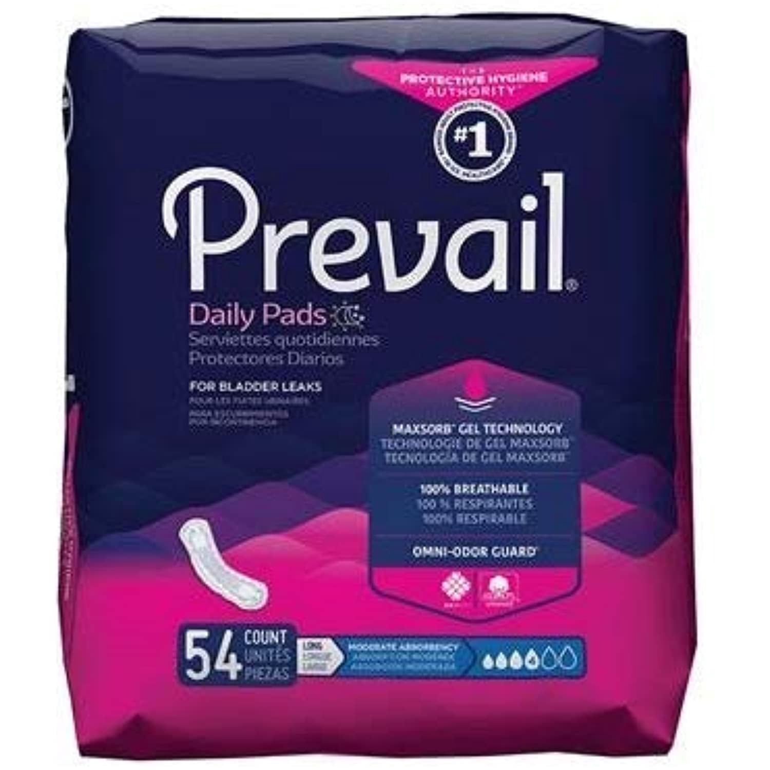 Prevail Daily Pads Bladder Control Pad 11 Inch Length Moderate ...