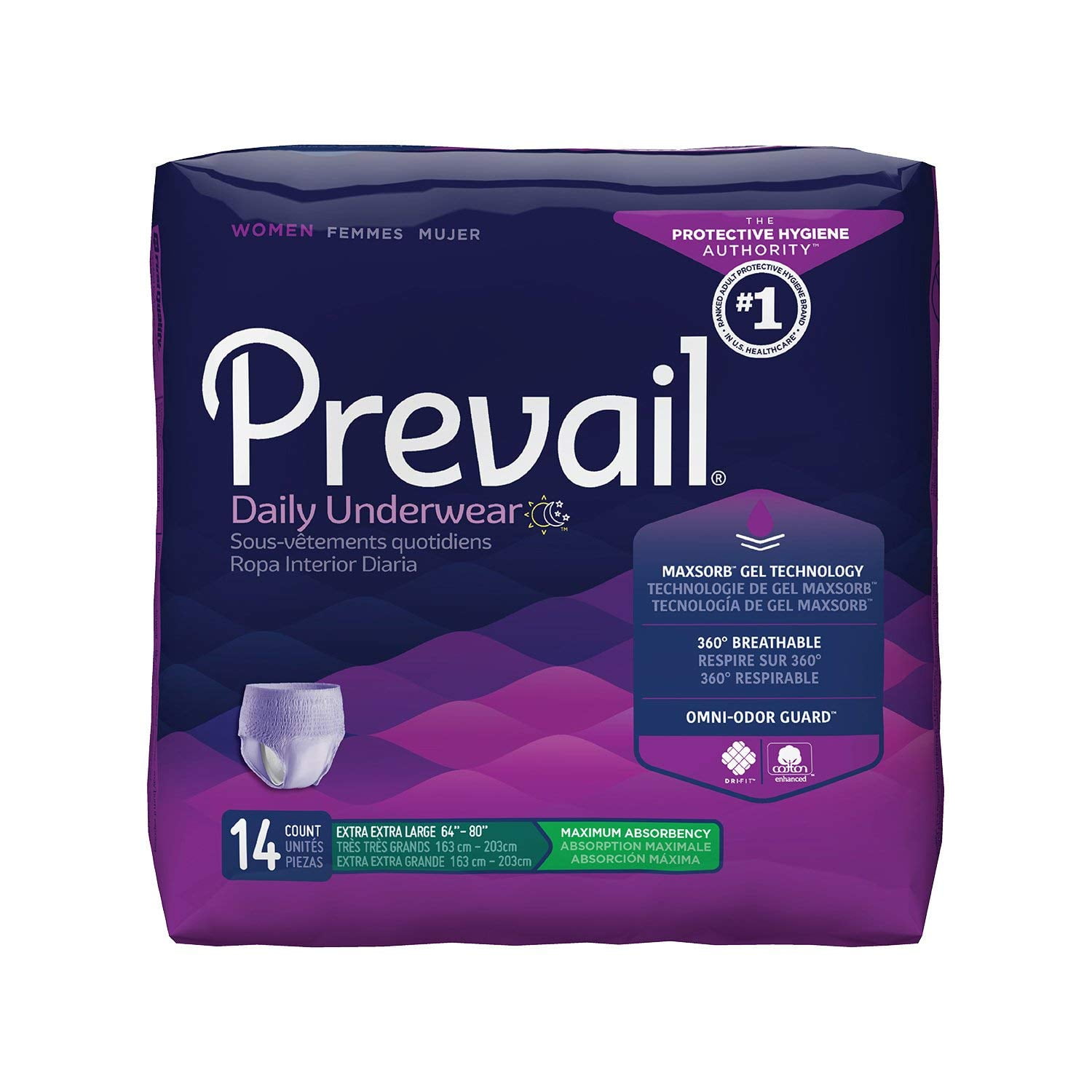 Prevail 2X-Large Daily Underwear, Adult Disposable Pull-On, Heavy ...