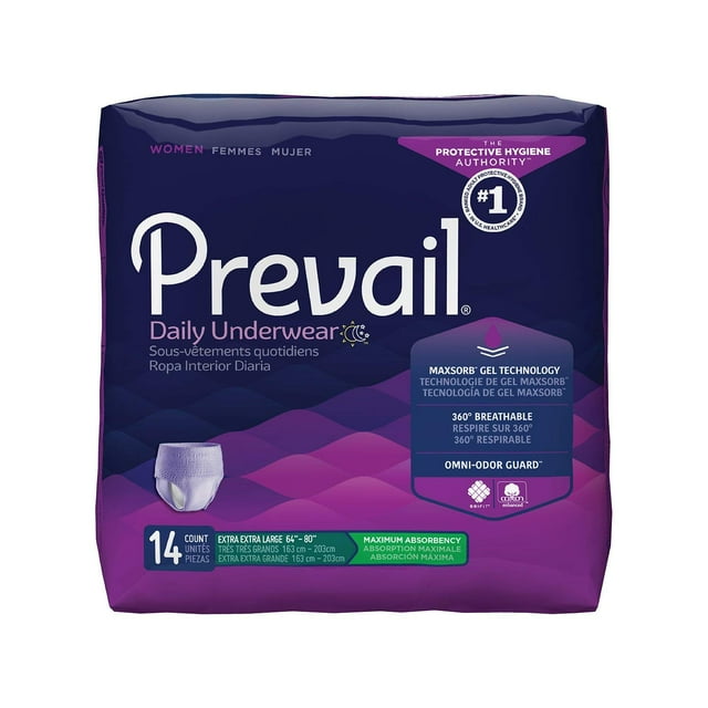 Prevail 2X-Large Daily Underwear, Adult Disposable Pull-On, Heavy ...