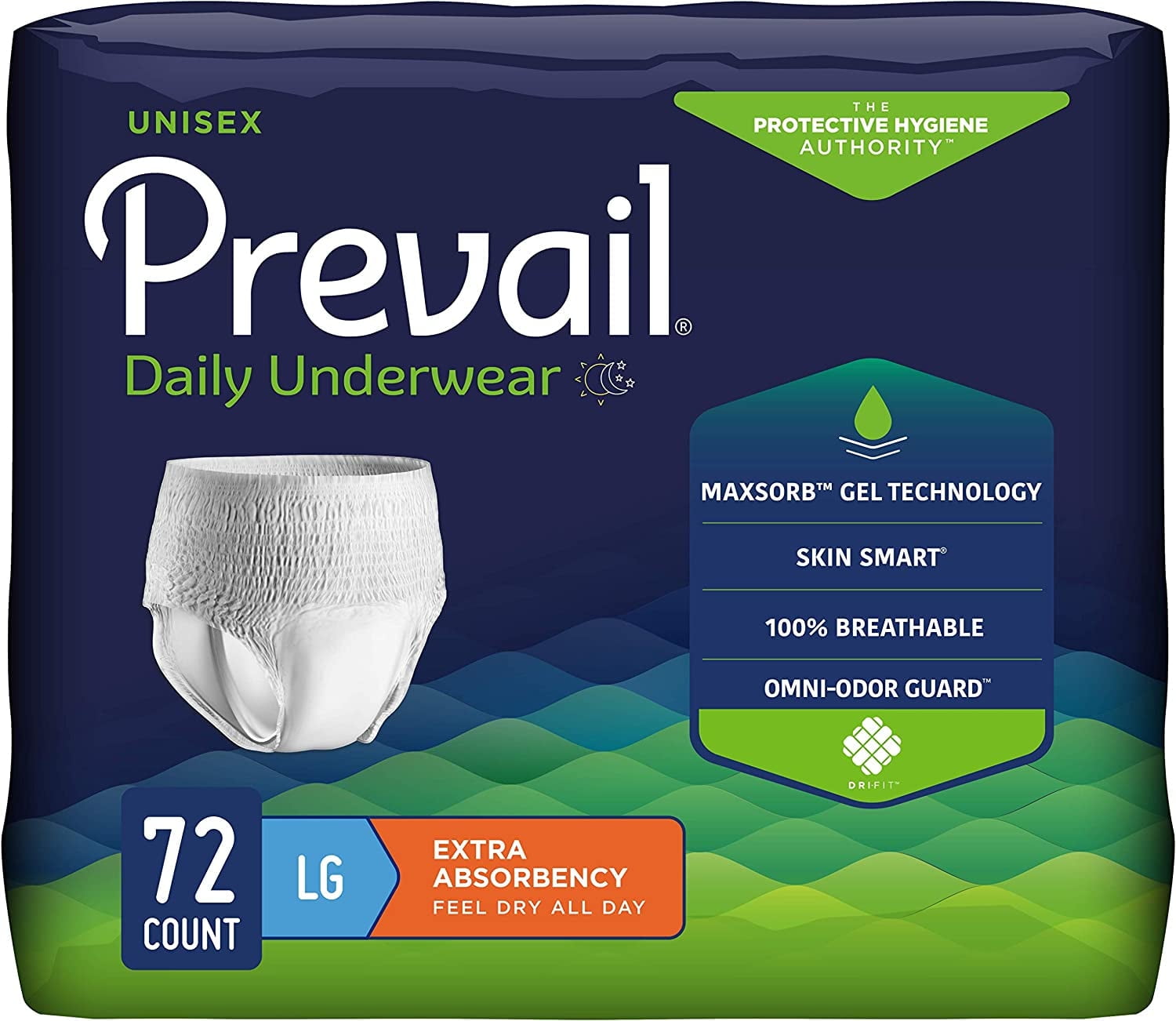 Prevail Daily Protective Incontinence Underwear, Unisex, Disposable ...