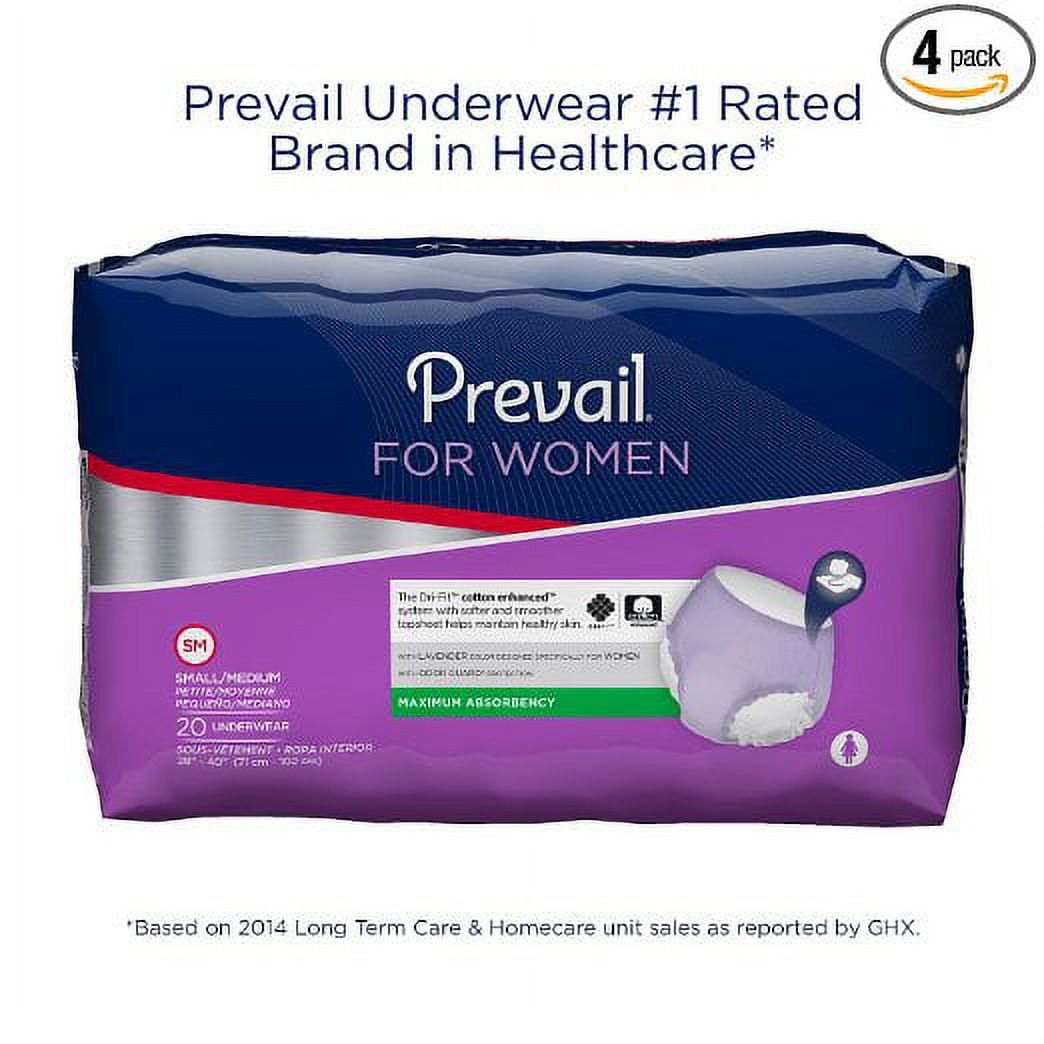 Prevail Women's Underwear - Maximum Absorbency, Small/Medium, Case of ...