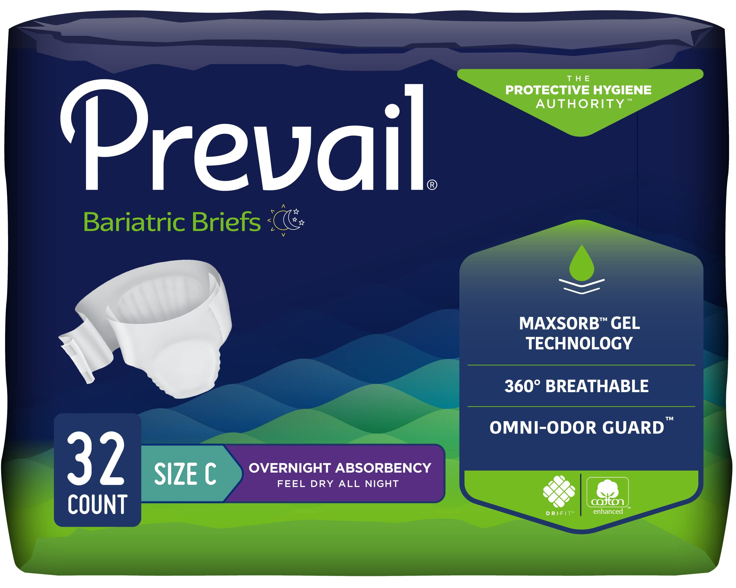 Prevail Incontinence Bariatric Brief with Tabs | Size C | Ultimate ...