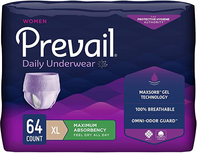 Prevail, Incontinence Protective Underwear for Women, XL, 64 Count ...