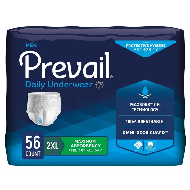 Prevail Incontinence Underwear for Men, Maximum Absorbency, XXL (112 ...