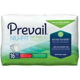 Prevail Nu-Fit Adult Incontinence Brief, Disposable Diapers with Tabs, M Size, Heavy Absorbency ...