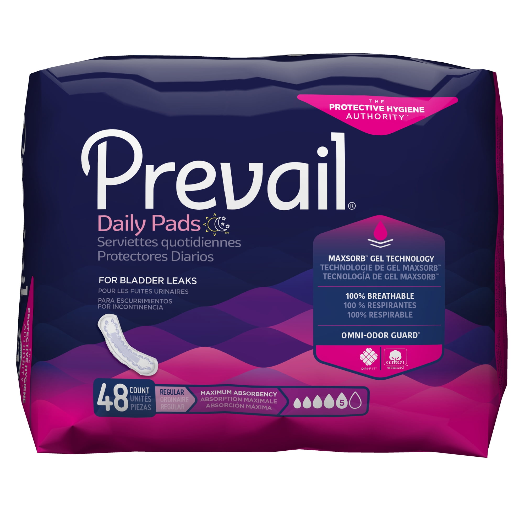 Prevail Women's Incontinence Liners, Bladder Control Pads, Maximum ...