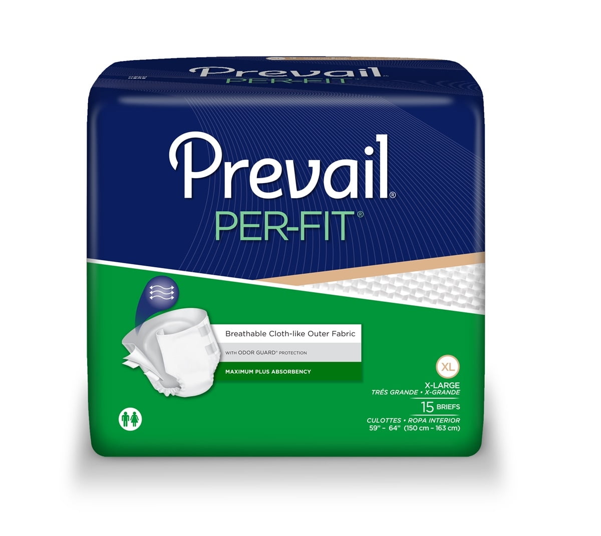 Prevail Per-Fit Adult Brief PF-014/1 X-Large Case of 60, Beige ...